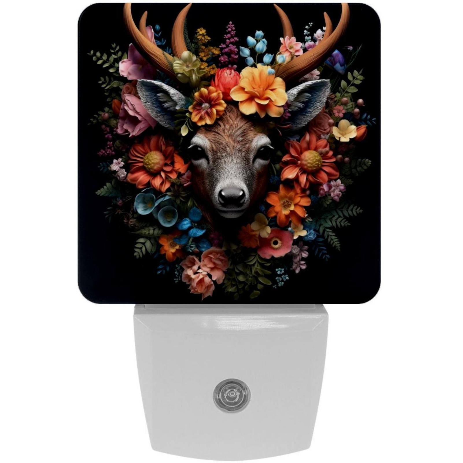 Floral LED Square Night Light - Small and Bright Square-shaped LED ...