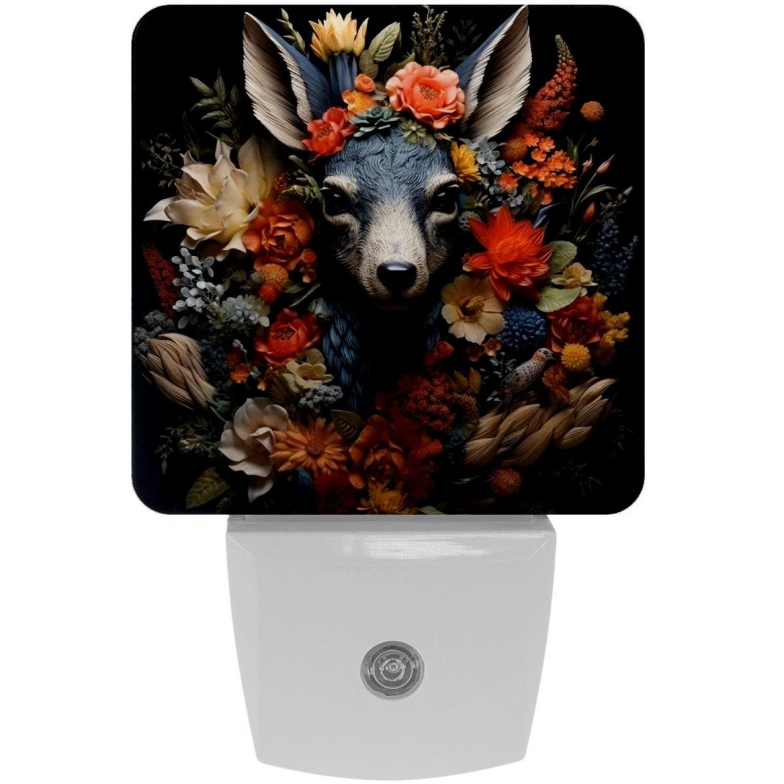 Floral LED Square Night Lights - Modern Design, Soft Glow, Energy ...