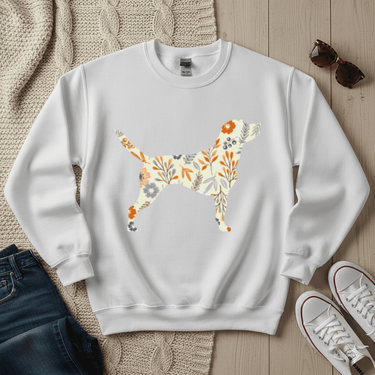 Floral Labrador Cute Dog Mom Pet Lover Beautiful Spring Style Graphic ...