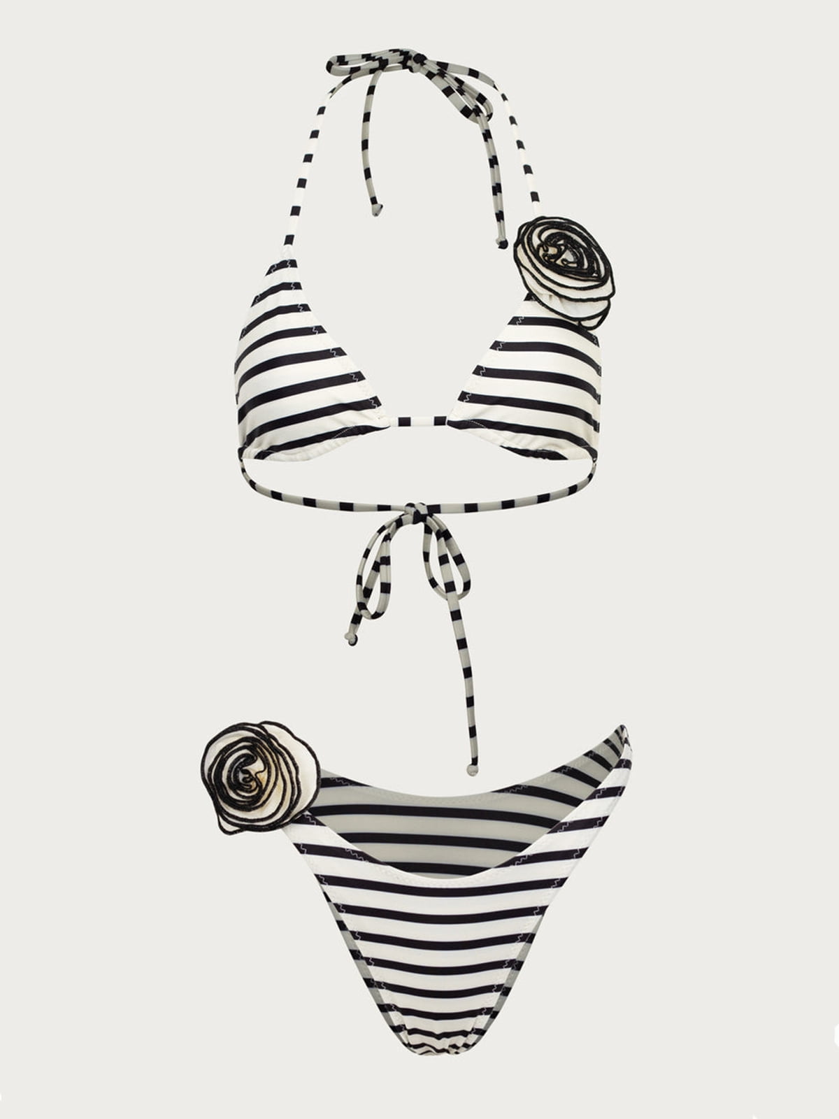 Floral Lace Bikinis 2023 Sexy Women Swimsuit Female Swimwear Striped Thong Brazilian Bikinis Set