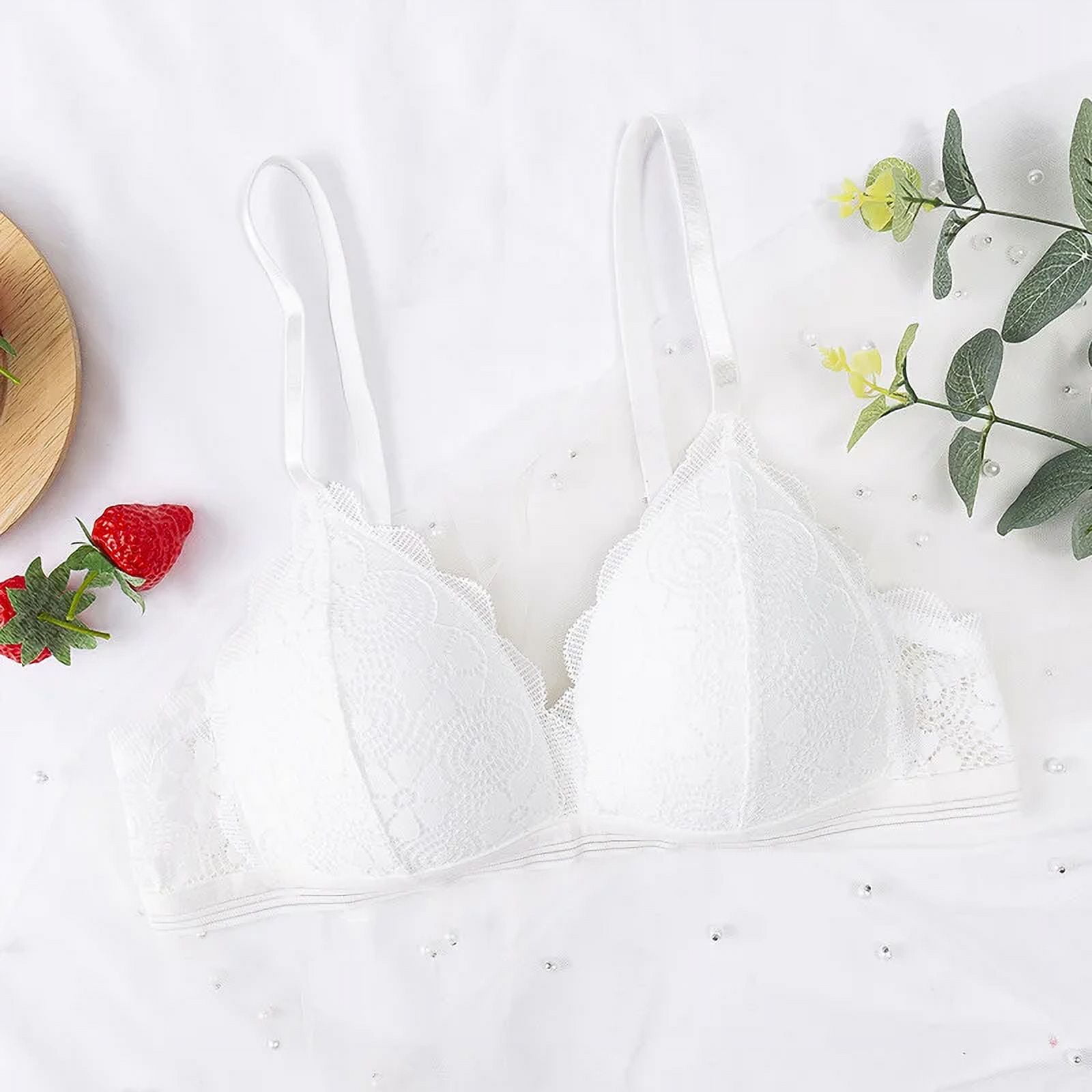 Floral Lace Bras Women Bralette Non-wire Bra Push Up Underwear Back ...