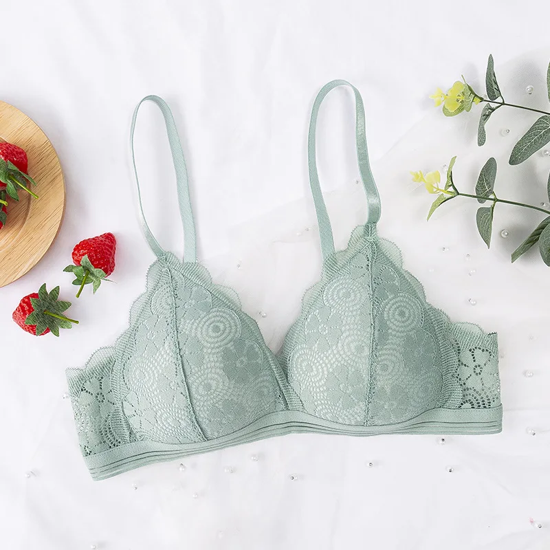 Floral Lace Bras Women Bralette Non-wire Bra Push Up Underwear Back ...