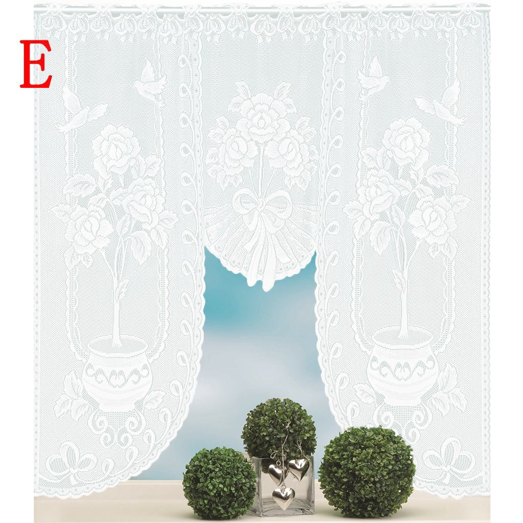 Floral Lace Curtain Princess Style Waterfall Swag Curtain Valance Tier ...