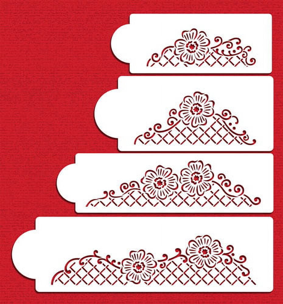 Floral Lace Netting Cake Stencil Set by Designer Stencils - Walmart.com