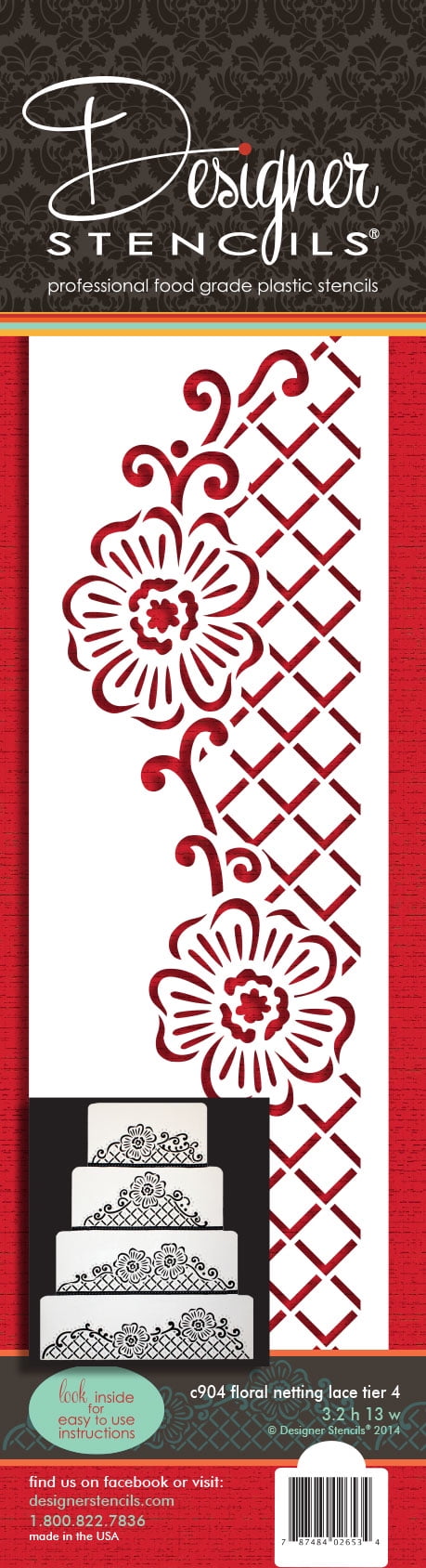 Floral Lace Netting Tier 4 Cake Stencil by Designer Stencils - Walmart.com