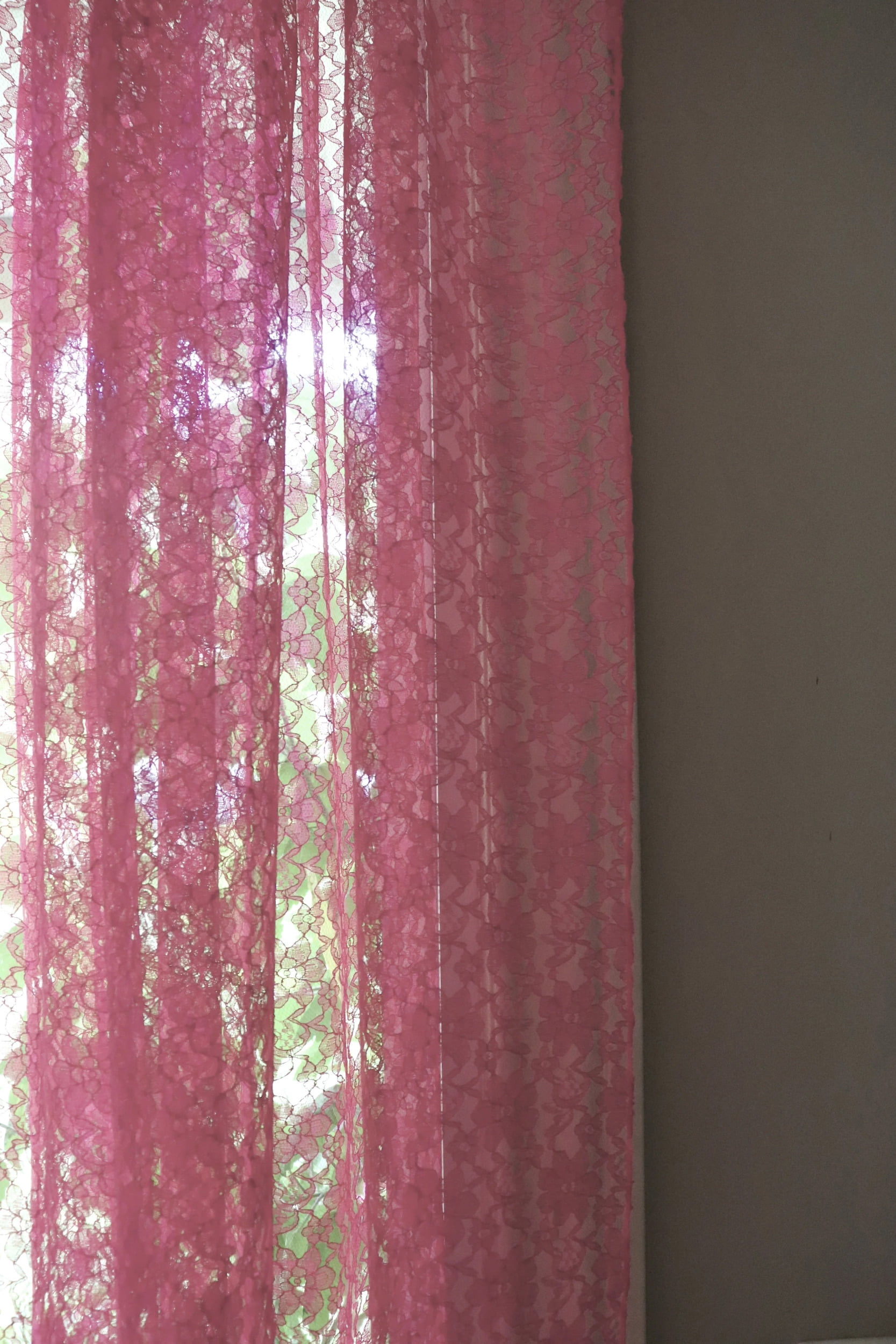 Floral Lace Window Curtain 58 Inch Wide Mauve - Walmart.com