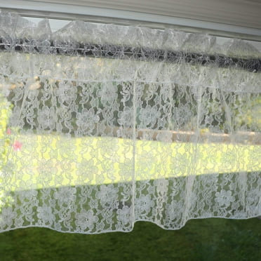 Floral Lace Window Valance 58 Inch Wide Burgundy - Walmart.com