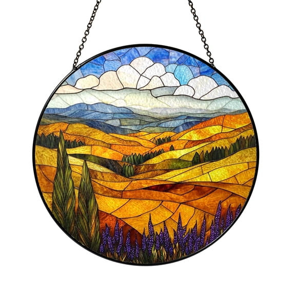 Floral Landscape Window Hanging – Lavender Glass Art - Walmart.com