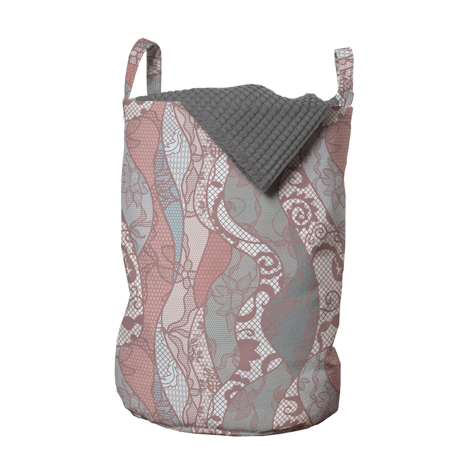Floral Laundry Bag, Romantic Flower Patterns on Lace Looking Pastel ...
