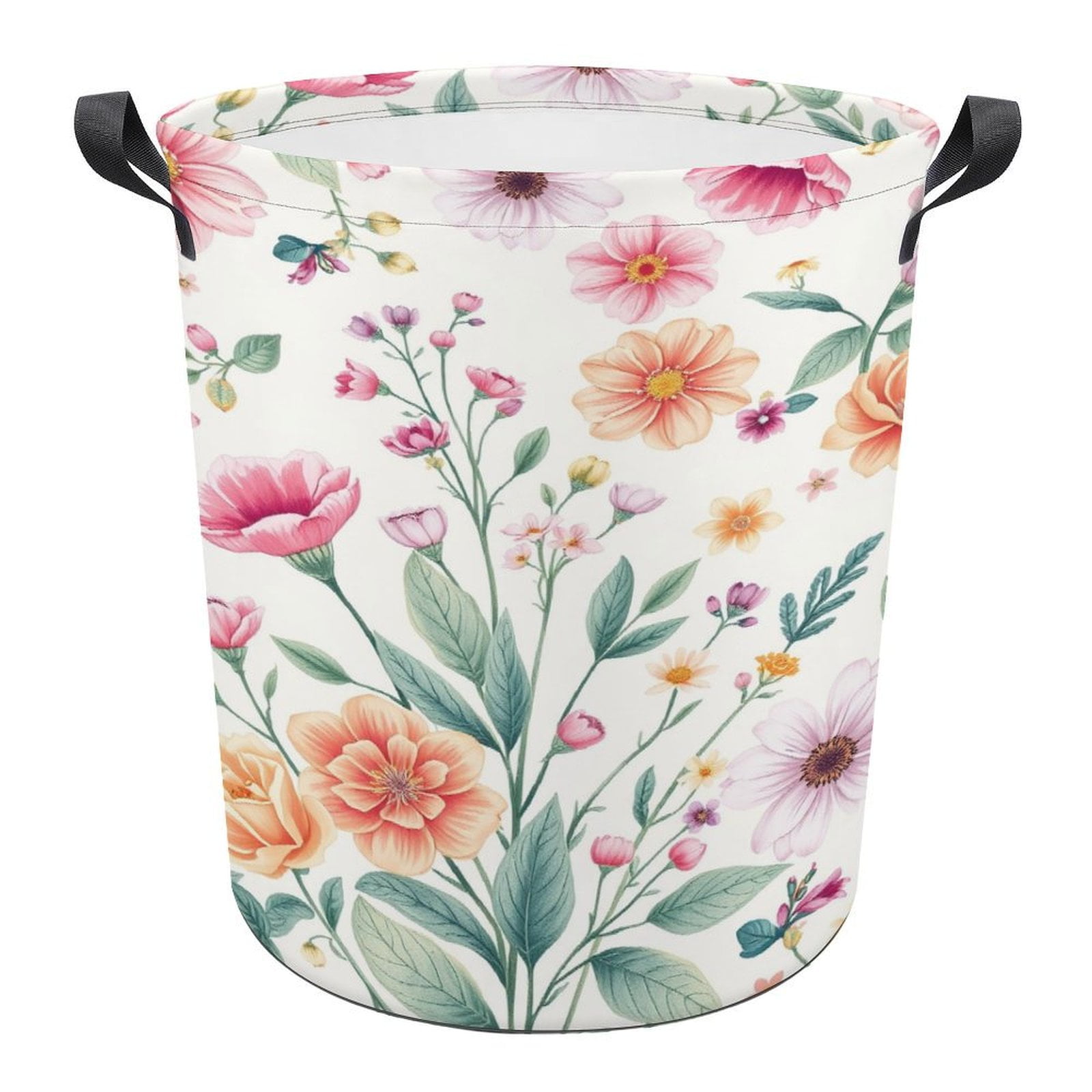 Floral Laundry Basket Foldable Physical Culture Clothes Hamper for Baby ...