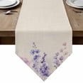 Floral Lavender Table Runner Linen Burlap Table Runner 72 Inches Long ...