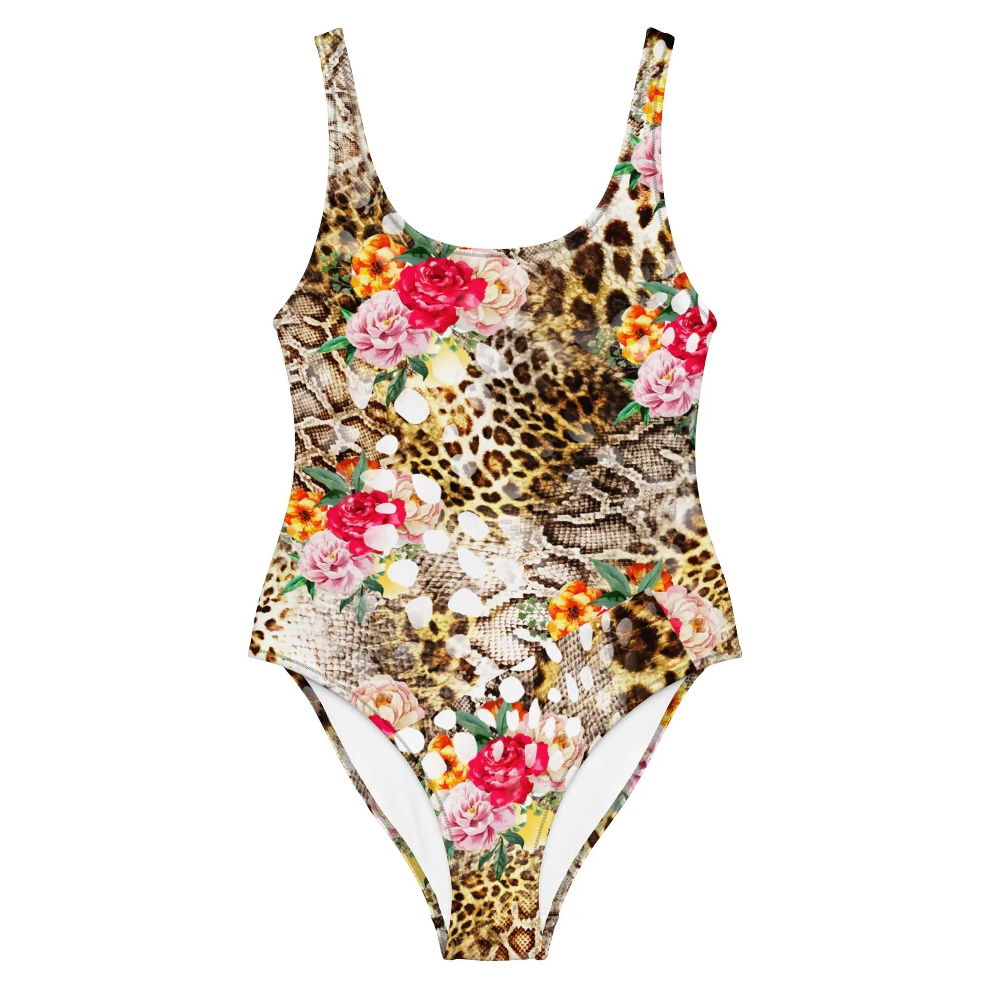 Floral Leopard One-Piece Swimsuit - Walmart.com