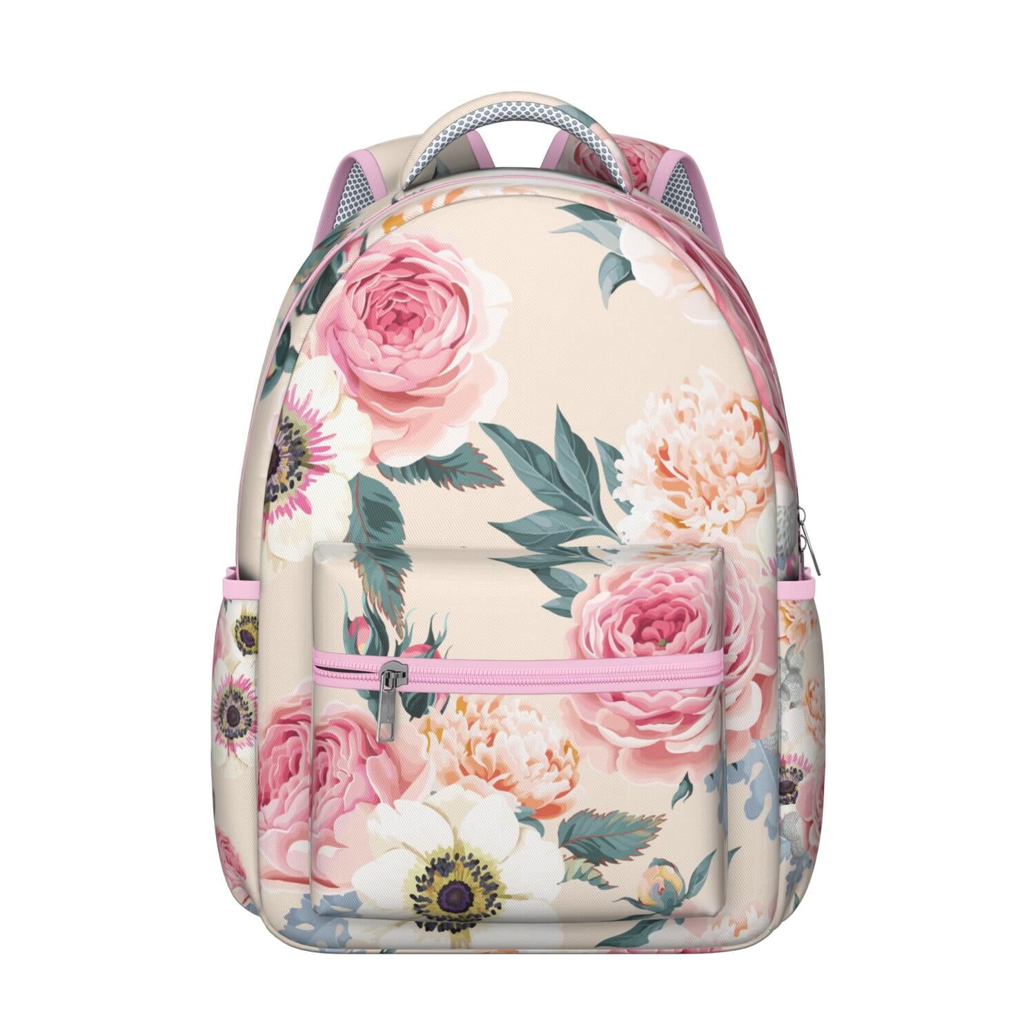 Floral and Leopard Print School Backpack for Students Durable ...