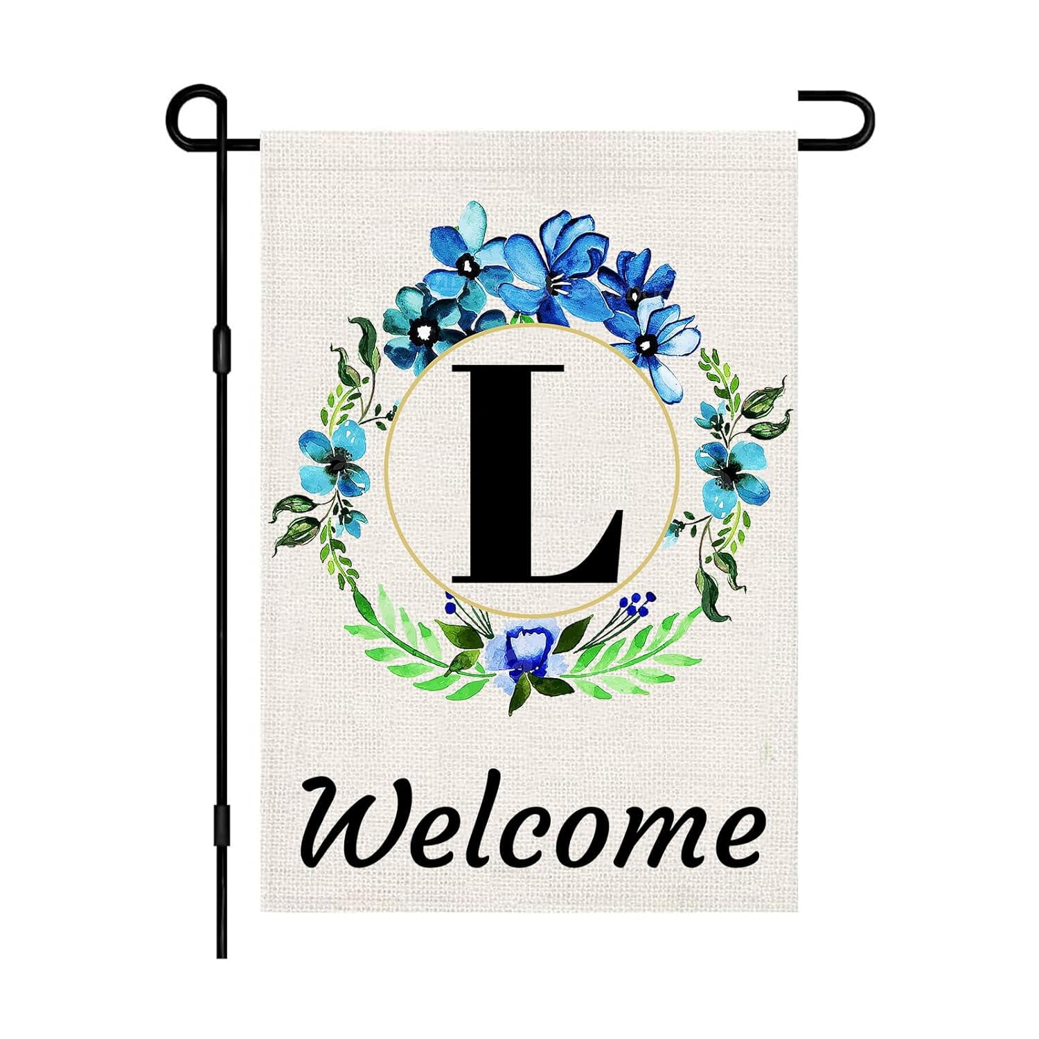 Floral Letter Garden Flag Yard Flag Double Sided Premium Lawn Flag ...