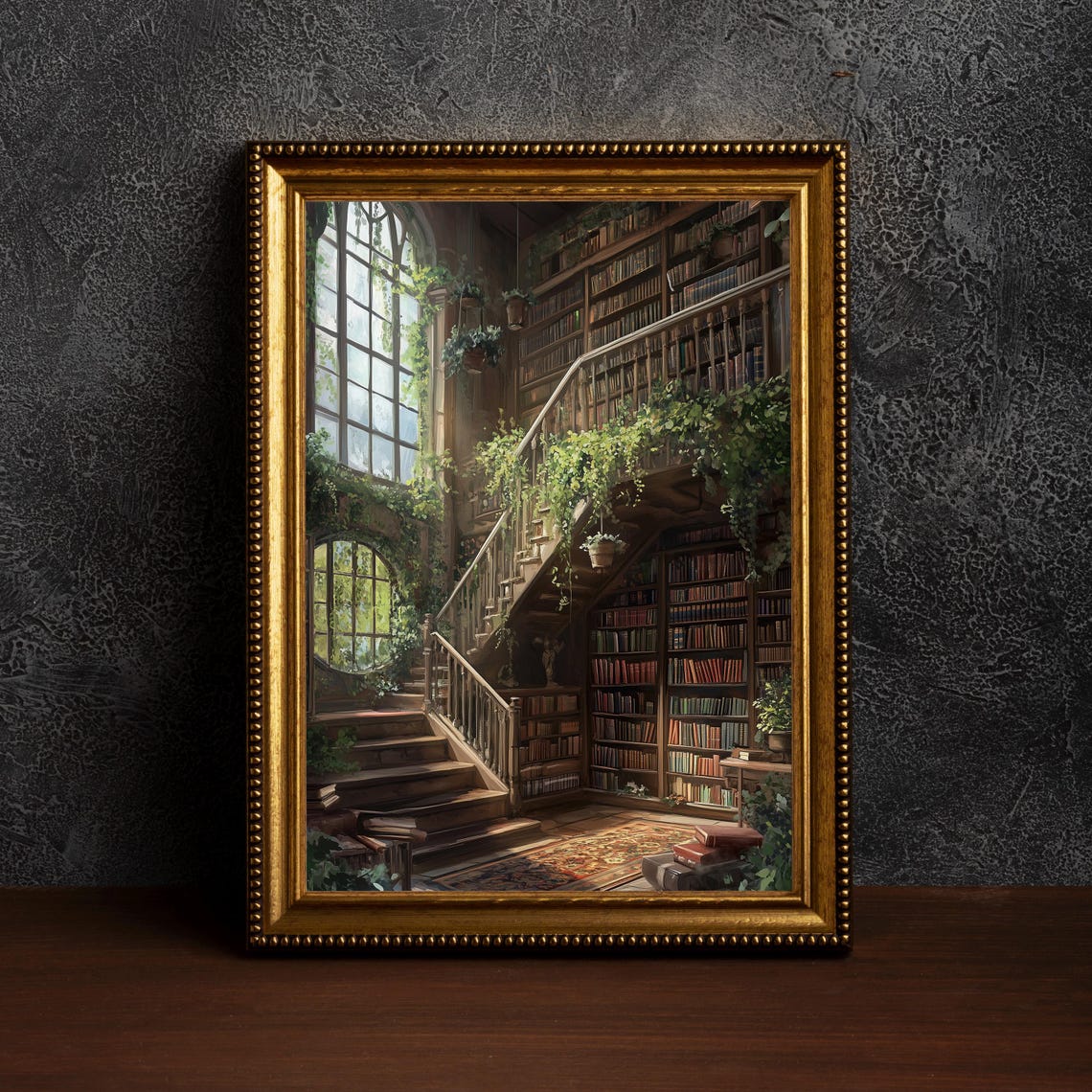 Floral Library Wall Art,Goth Moody Dark Academia Decor,Renaissance Art ...