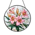 Floral Lily Bouquet Window Hanging Decor, Acrylic Stained Glass Style ...