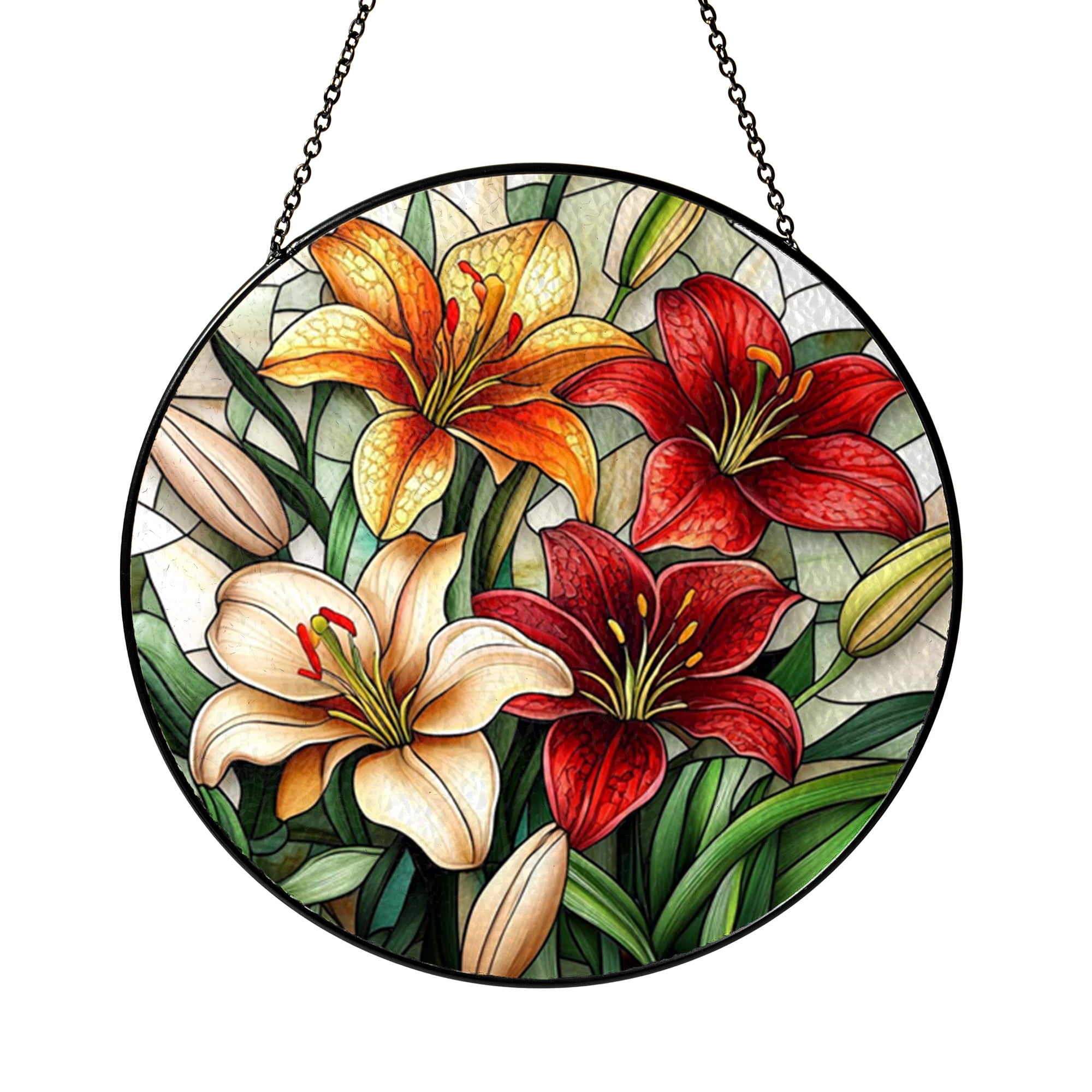 Floral Lily Scene Suncatcher – Window Decor - Walmart.com