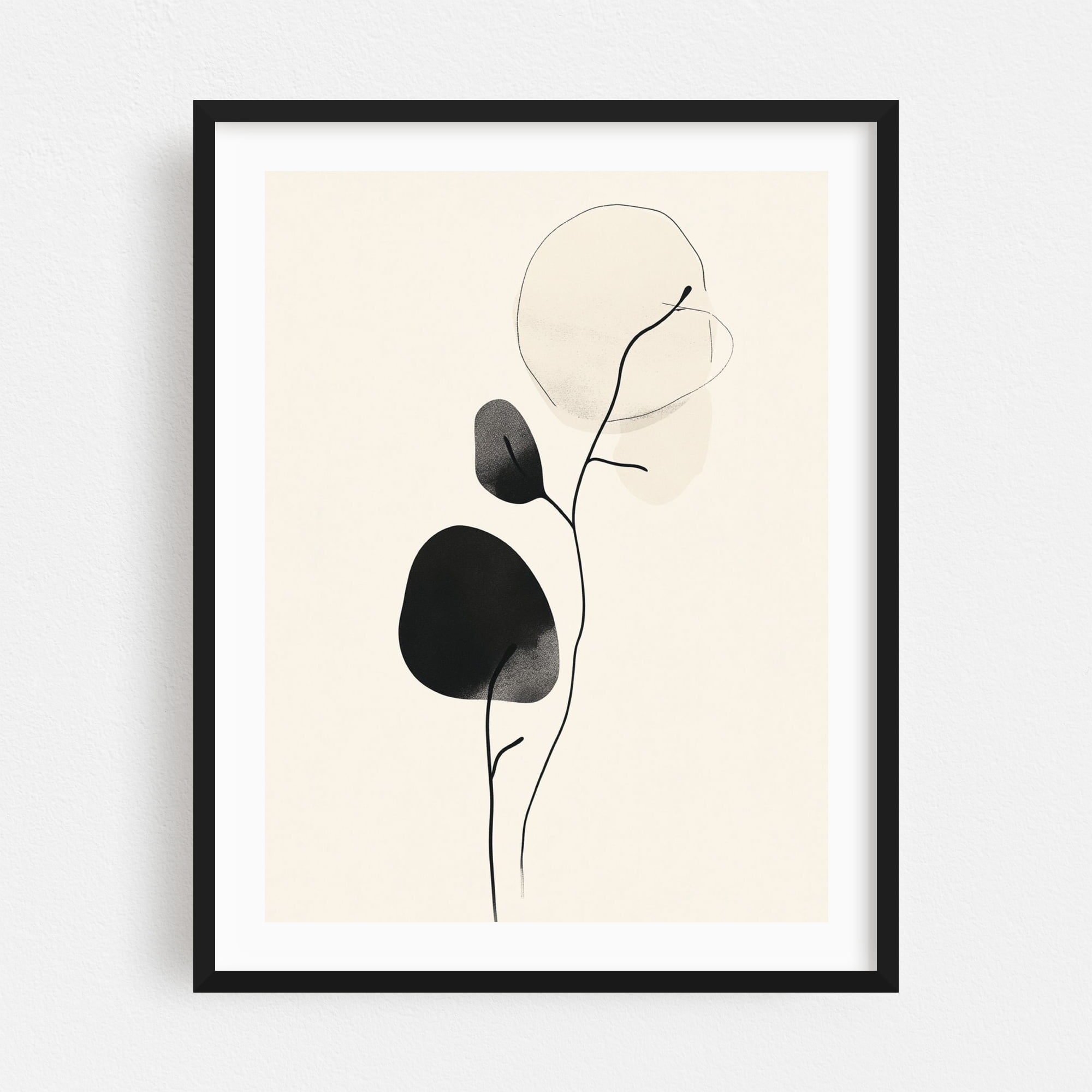 Floral Line Art for Minimalist Living - Line Drawing Black Framed Wall ...