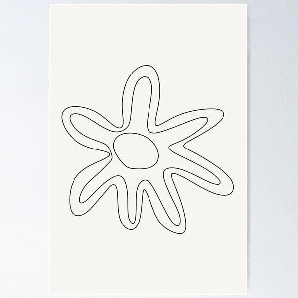 Floral Line Drawing, Minimal Flower Print - Minimalist Flower Drawing ...
