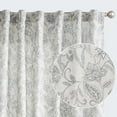 Floral Linen Blend Curtains for Living Room Grey French Country ...
