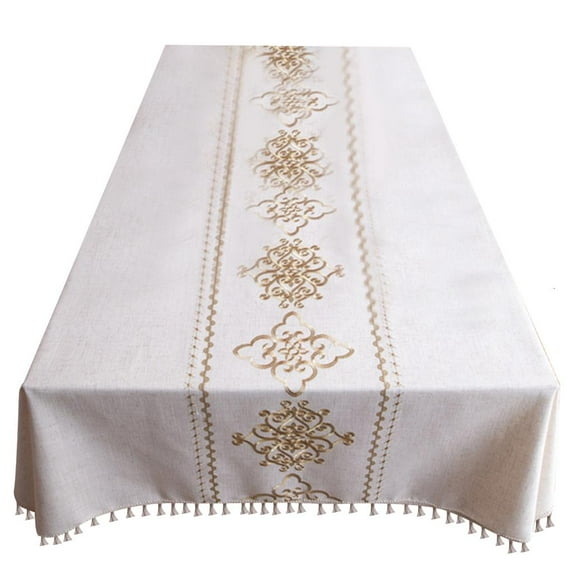 Floral Linen Cotton Tablecloth With Tassels Nappe Table Table Cover ...