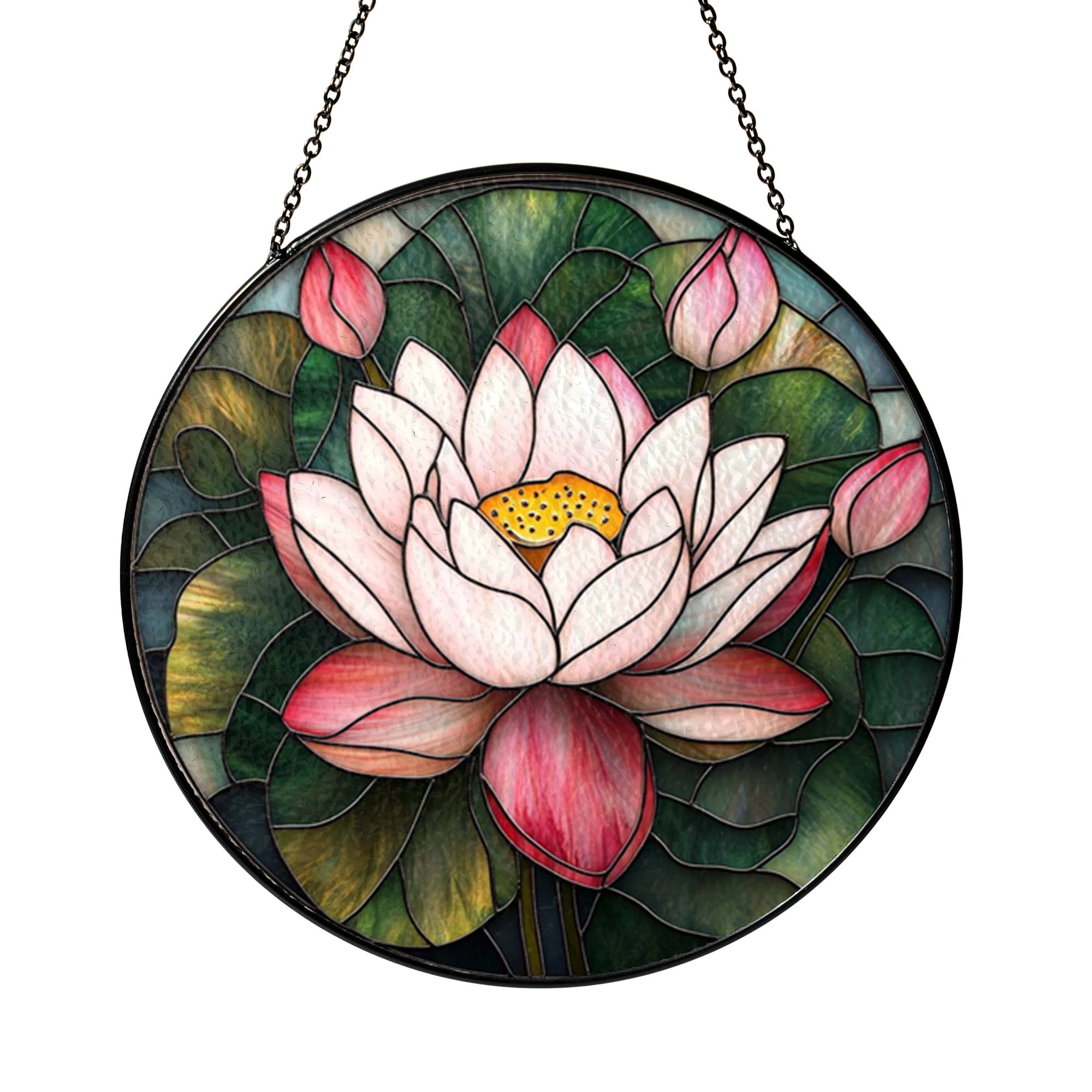 Floral Lotus Decorative Window Hanging – Faux Stained Glass - Walmart.com