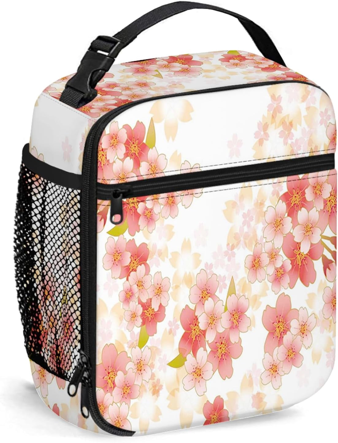 Floral Lunch Bag Insulated Lunch Box Reusable Totes For Women Men Work ...