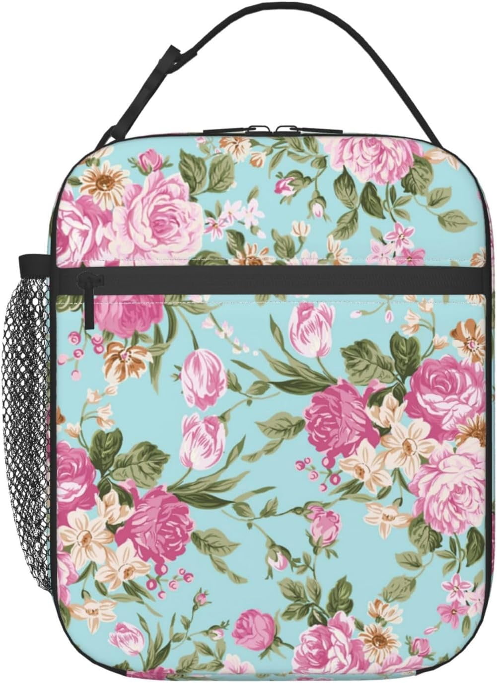 Floral Lunch Box for Adults Flower Lunch Bag Cooler Tote Reusable ...