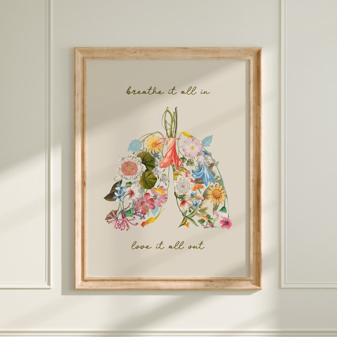 Floral Lungs Breathe It All In Antique Botanical Mindfulness Quote ...