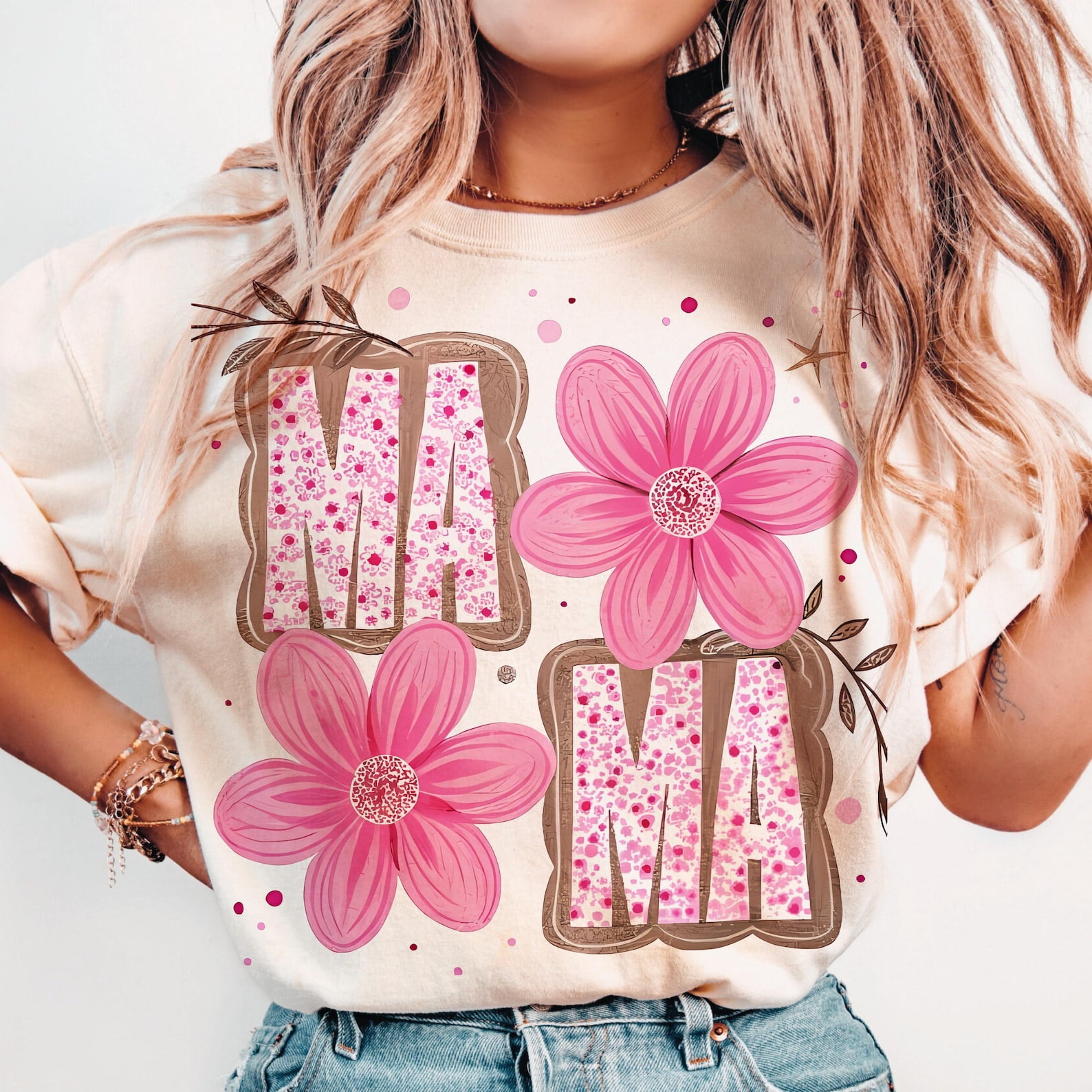 Floral Mama Coquette Shirt, Preppy Mama Flower Tee, Retro Mama Bow ...