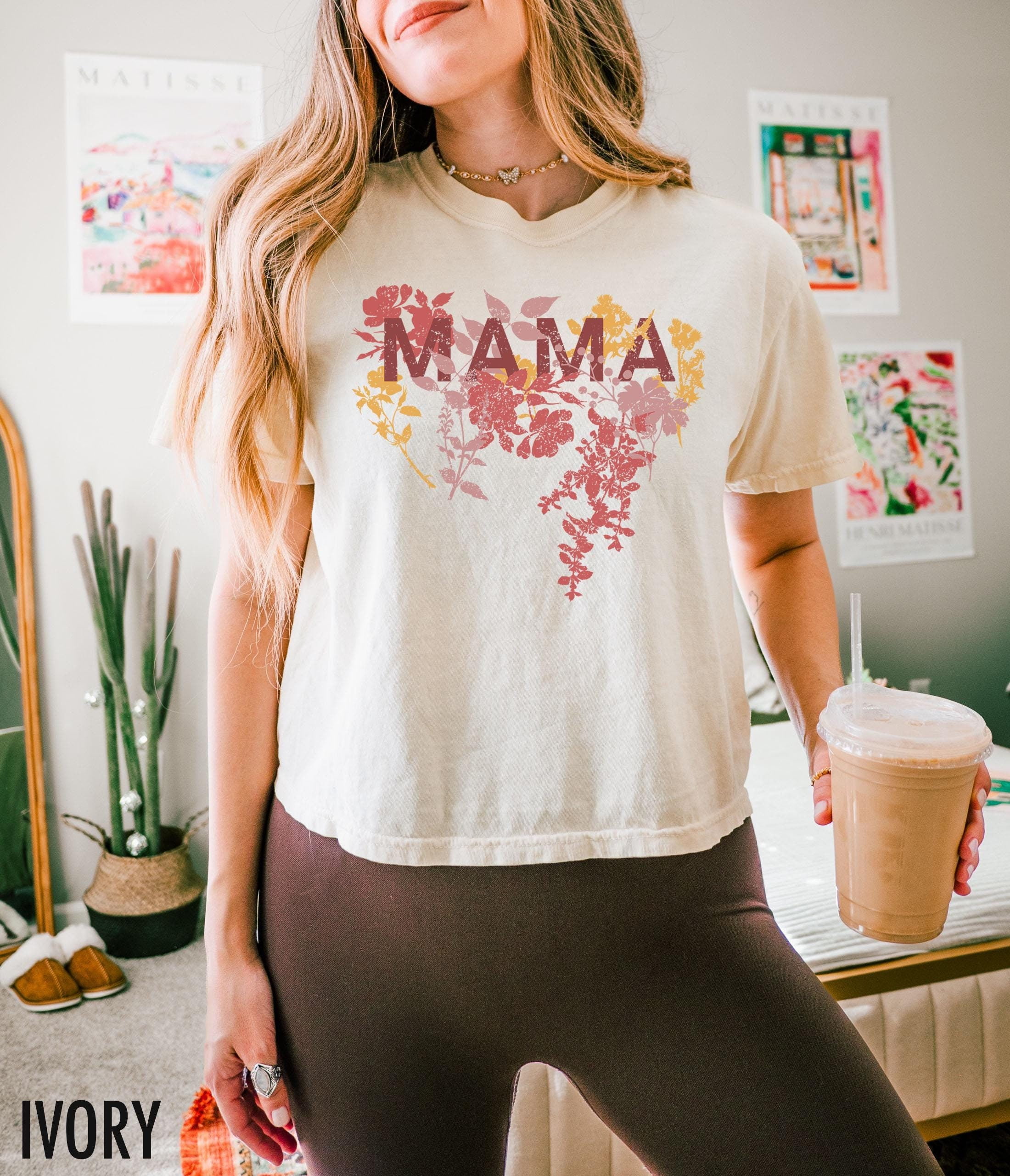 Floral Mama Crop, Flowers Cropped Tee, Crops for Mom, Mothers Day T ...