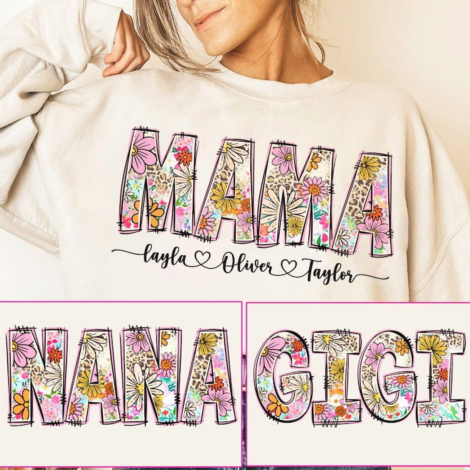 Floral Mama Mimi Bundle Auntie Flower Glitter Gigi Flower with s Names ...