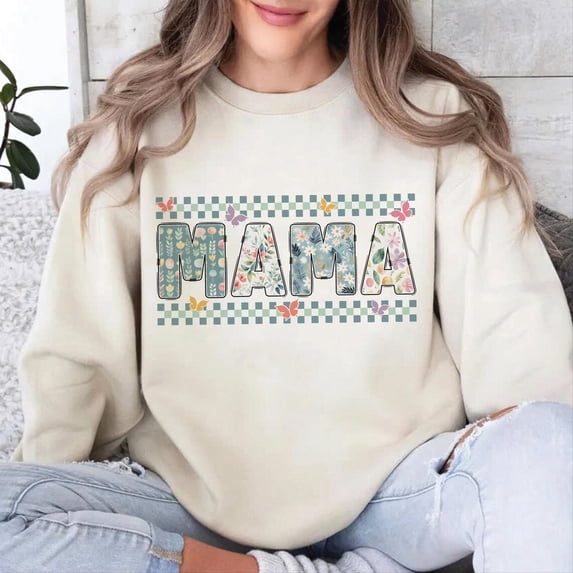 Floral Mama Soft Preppy Motherhood Sweatshirt - Walmart.com