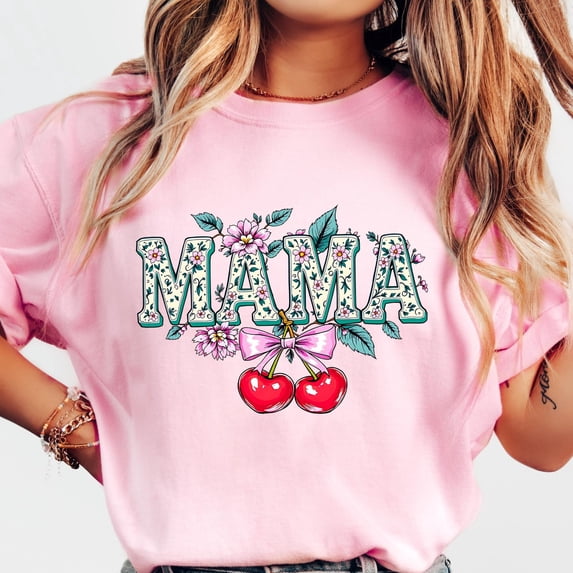Floral Mama Sweatshirt - Comfort Colors Cute Mom T-shirt with Cherry ...