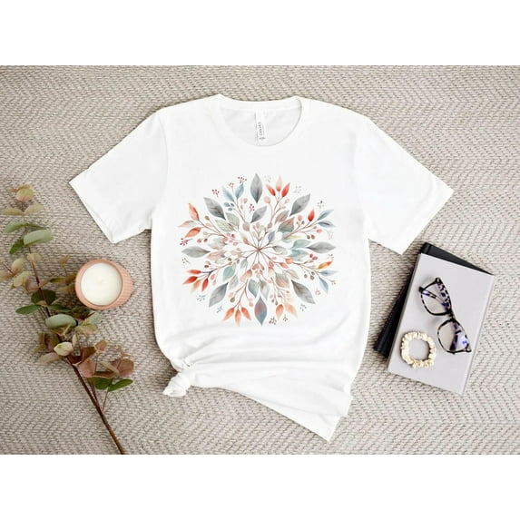 Floral Mandala Boho Chic Yoga Spiritual Flower Graphic Tee Gift for Her ...