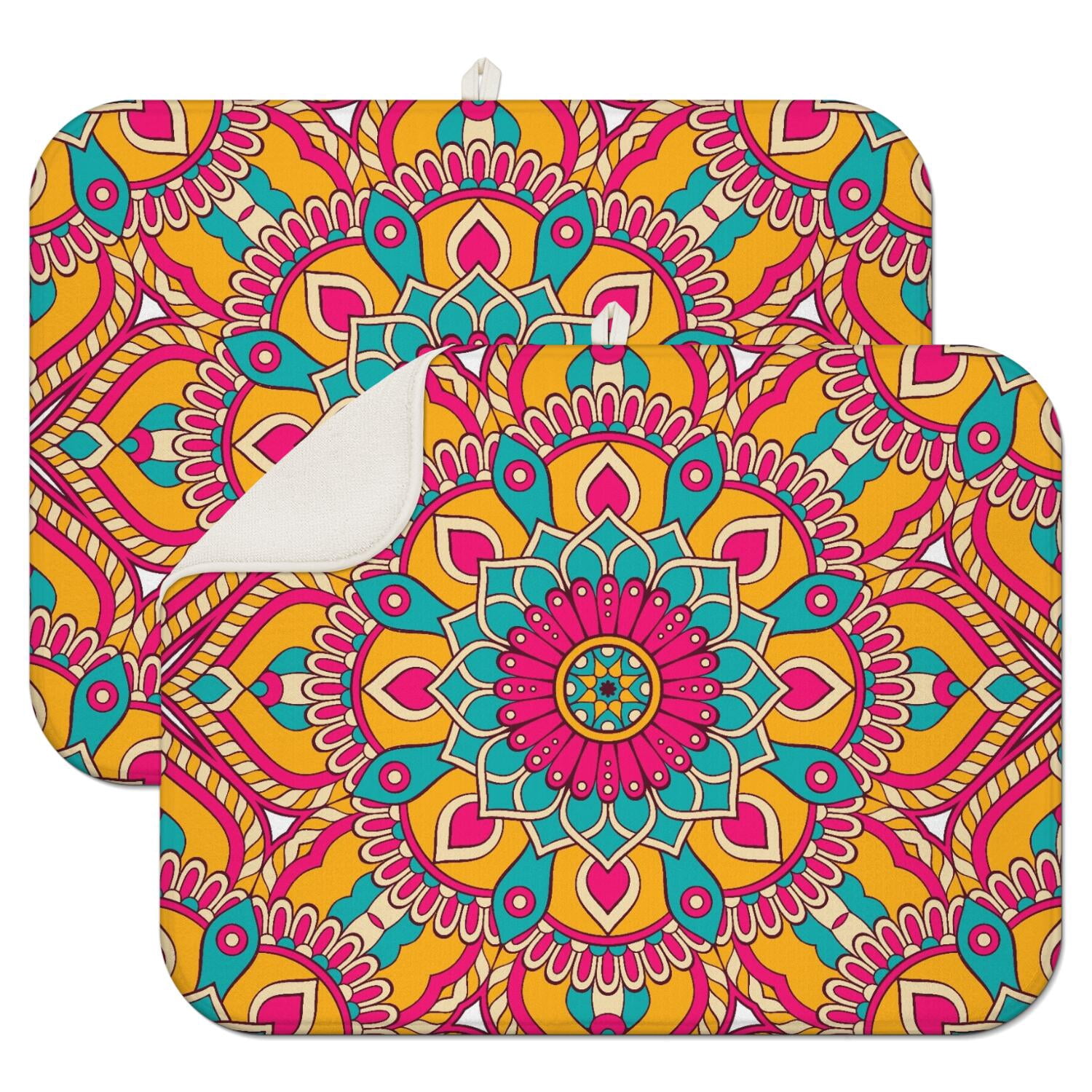 Floral Mandala Coffee Mat with Chic and Vibrant Mandala Inspired Design ...