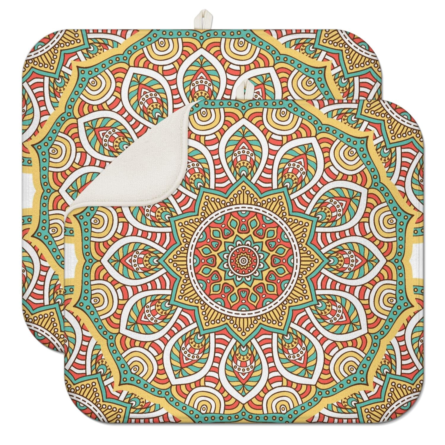Floral Mandala Coffee Mat with Chic and Vibrant Mandala Inspired Design ...
