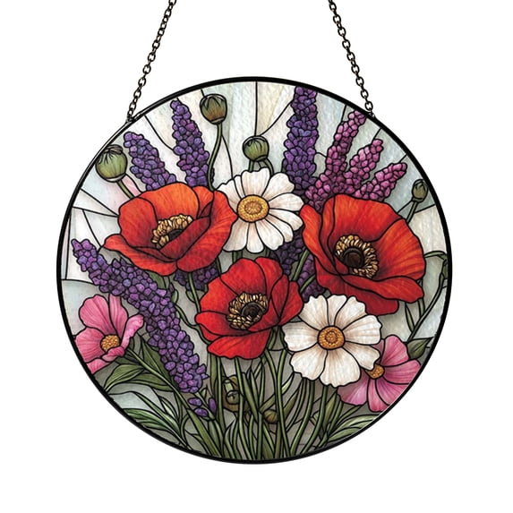 Floral Meadow Window Hanging – Glass Style Art1901 - Walmart.com