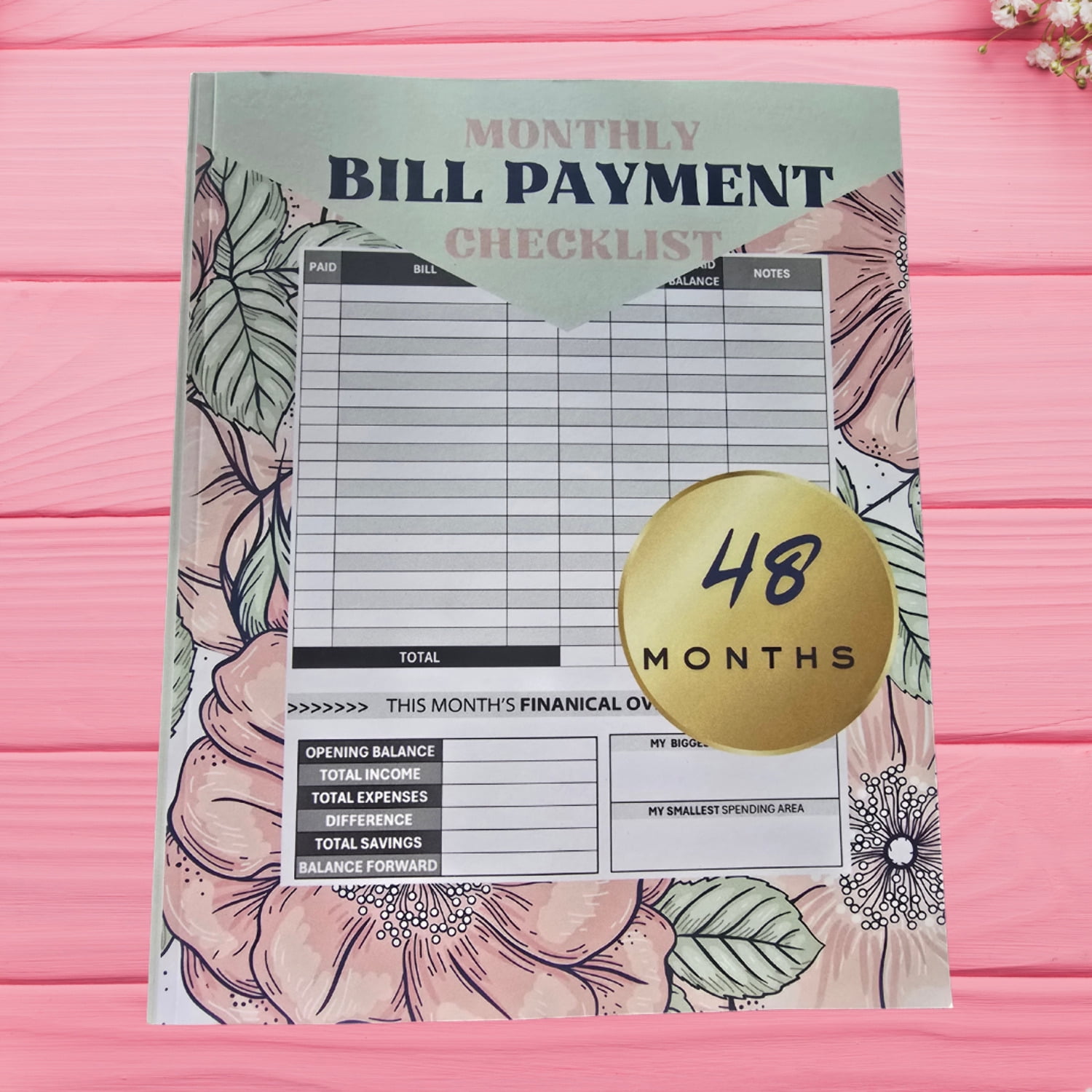 Floral Monthly Bill Payment Organizer - Walmart.com