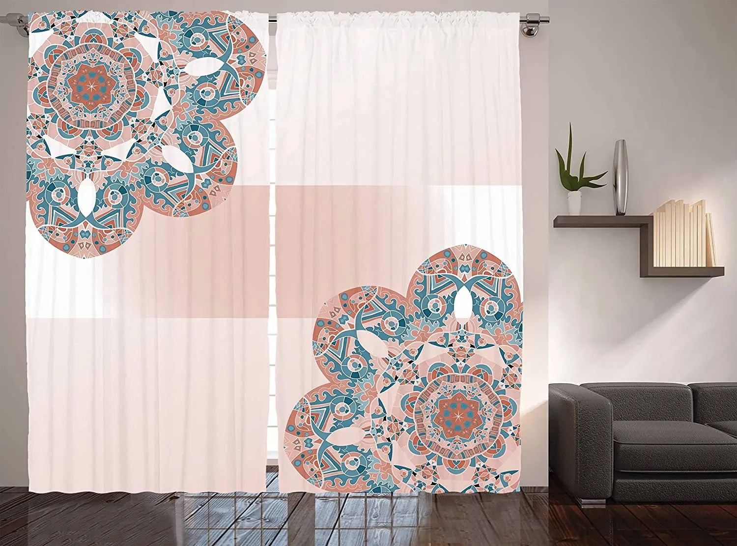 Floral Motifs Framework Color Bands Old Fashioned Mandala High Shading ...
