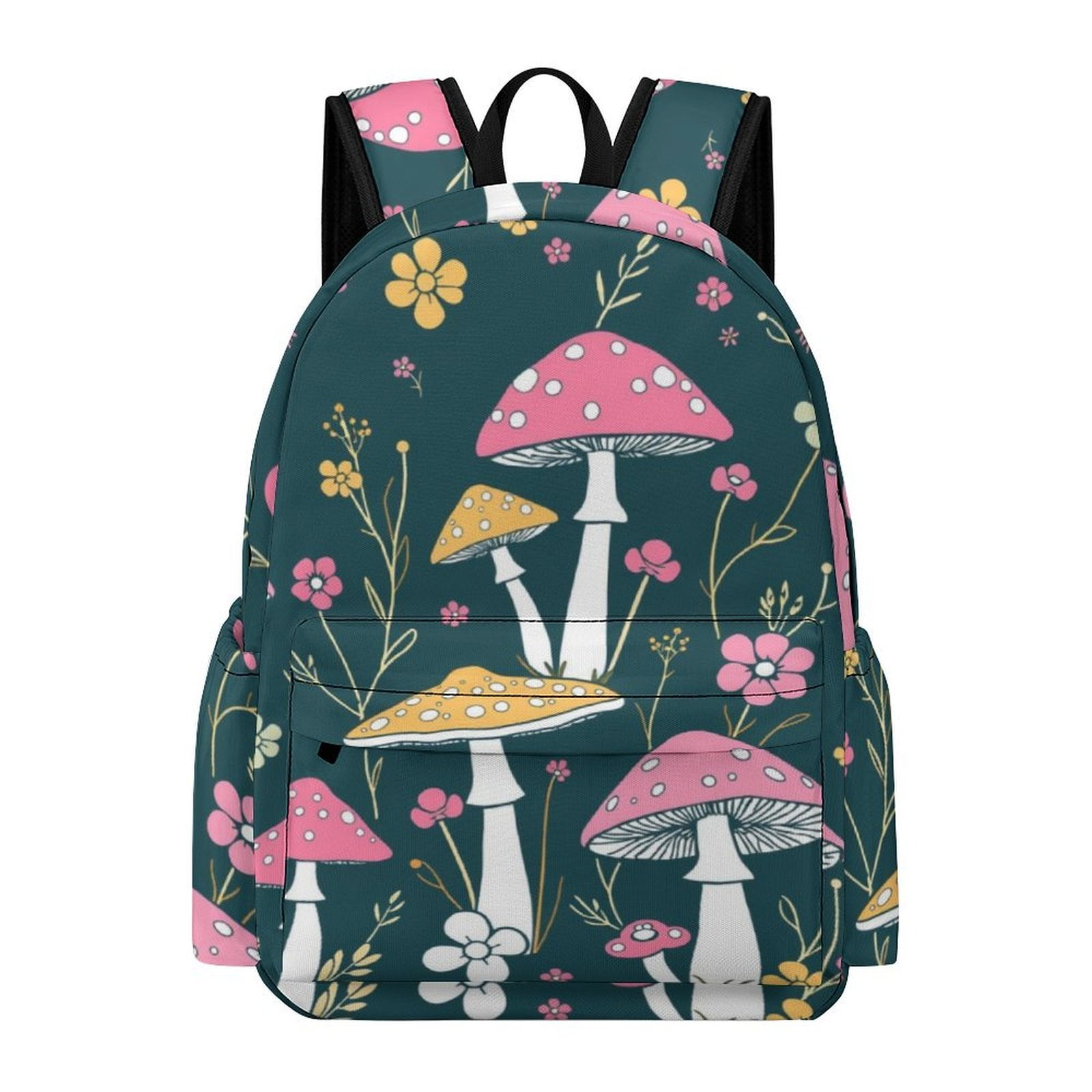 Floral Mushroom Pattern Backpack Student BookBag School Bag Laptop ...