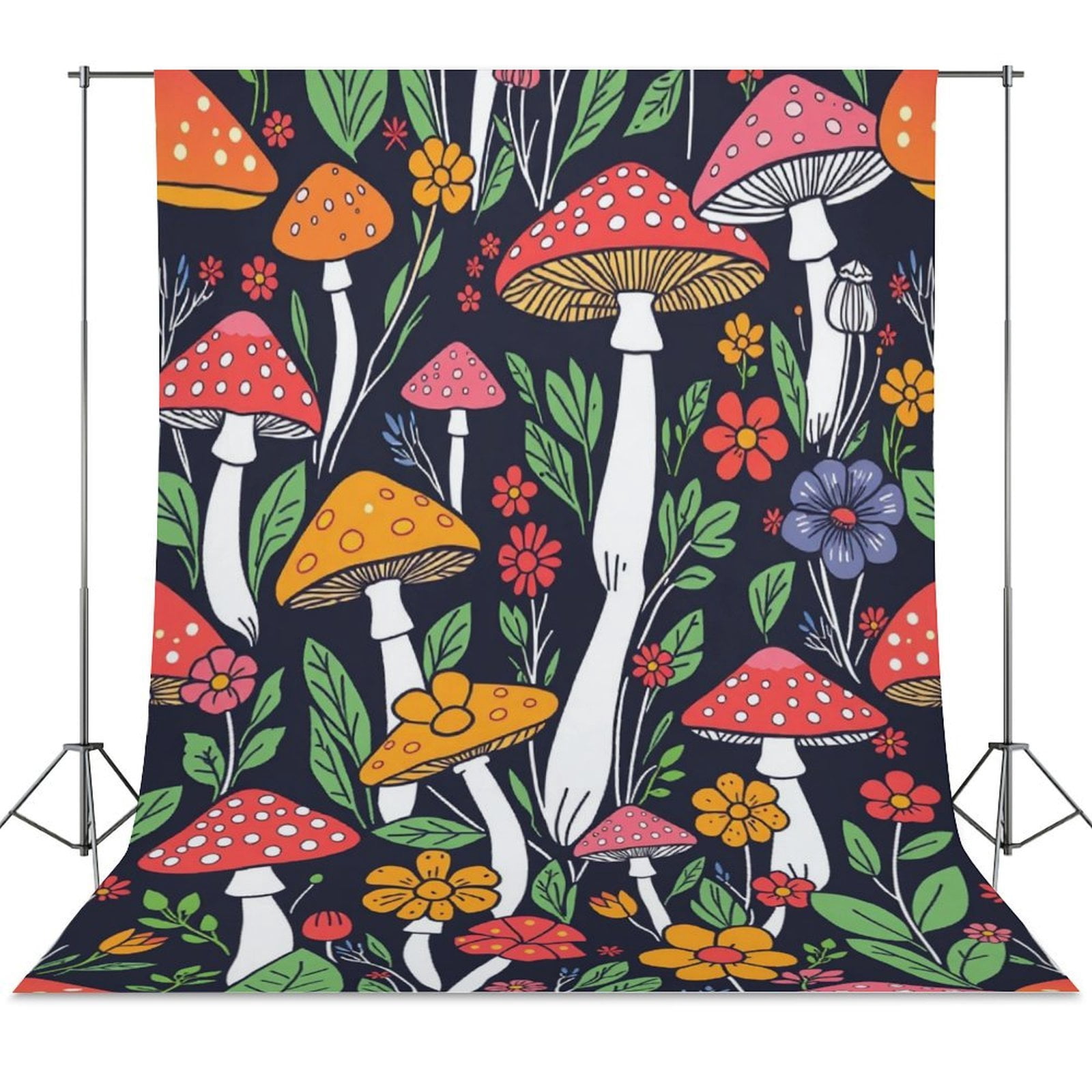Floral Mushroom Pattern Party Backdrop Birthday Decoration Backgrounds ...