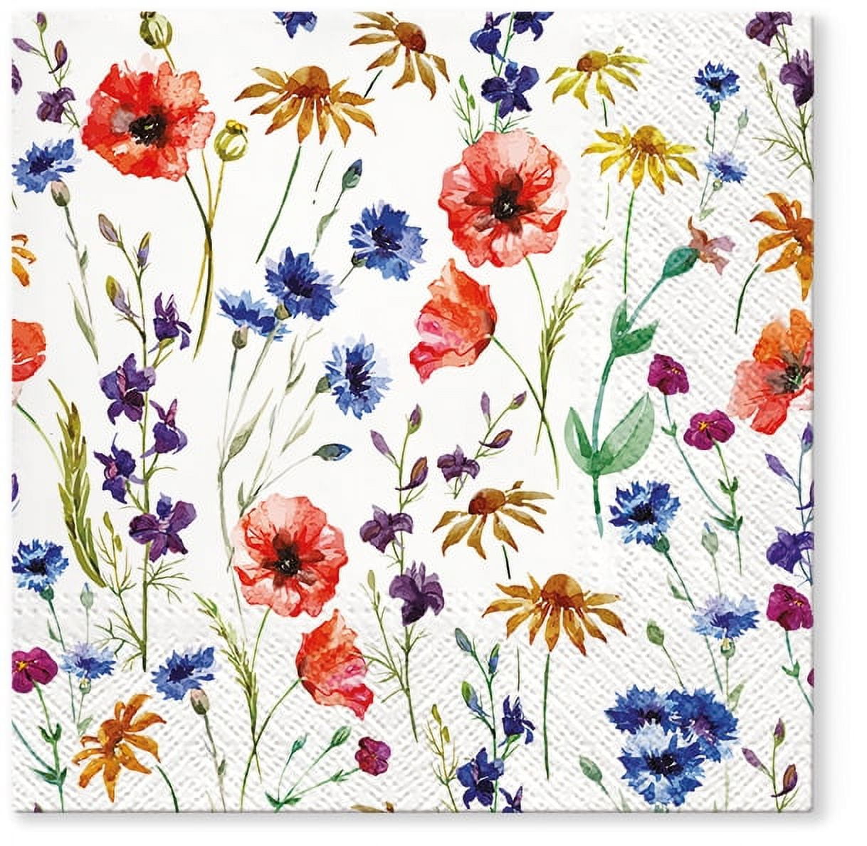 Floral Napkins FIELD FLOWERS 40pcs Lunch Paper Napkins, Decorative ...