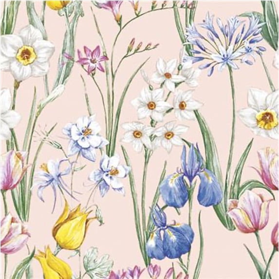 Floral Napkins SPRING FLOWERS 40pcs Lunch Paper Napkins, Decorative ...
