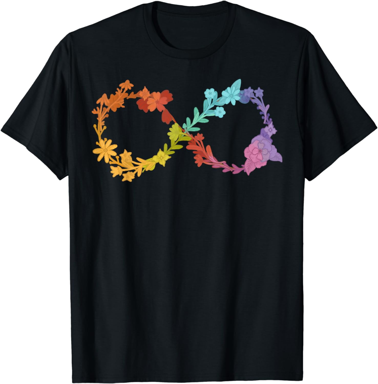 Floral Neurodiversity Infinity Symbol Autism Awareness T-Shirt ...