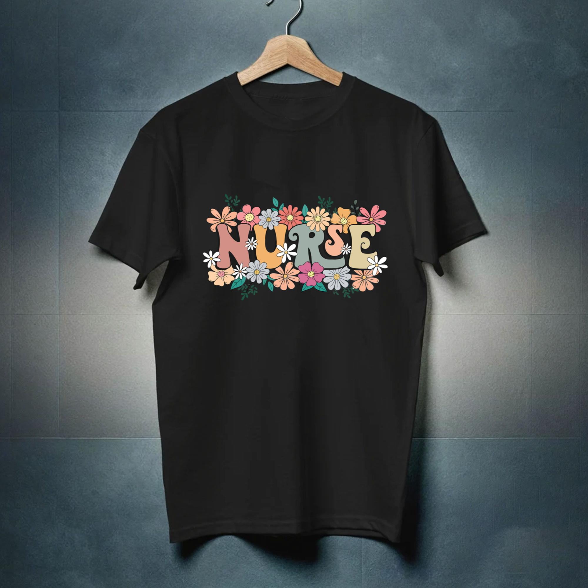 Floral Nurse Shirt, Retro Wildflowers Nurse Outfit, Professional ...