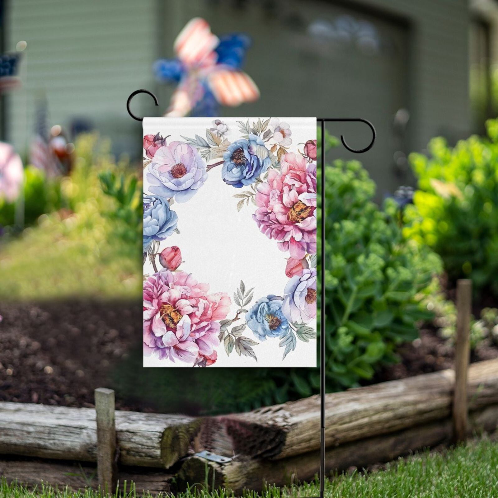 Floral Of Flowers Garden Flag Double Sided Outdoor Banners for ...