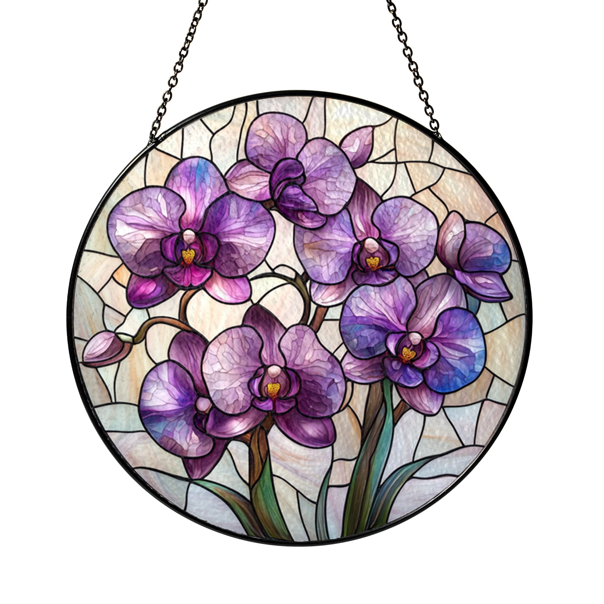 Floral Orchid Scene Suncatcher – Window Decor - Walmart.com
