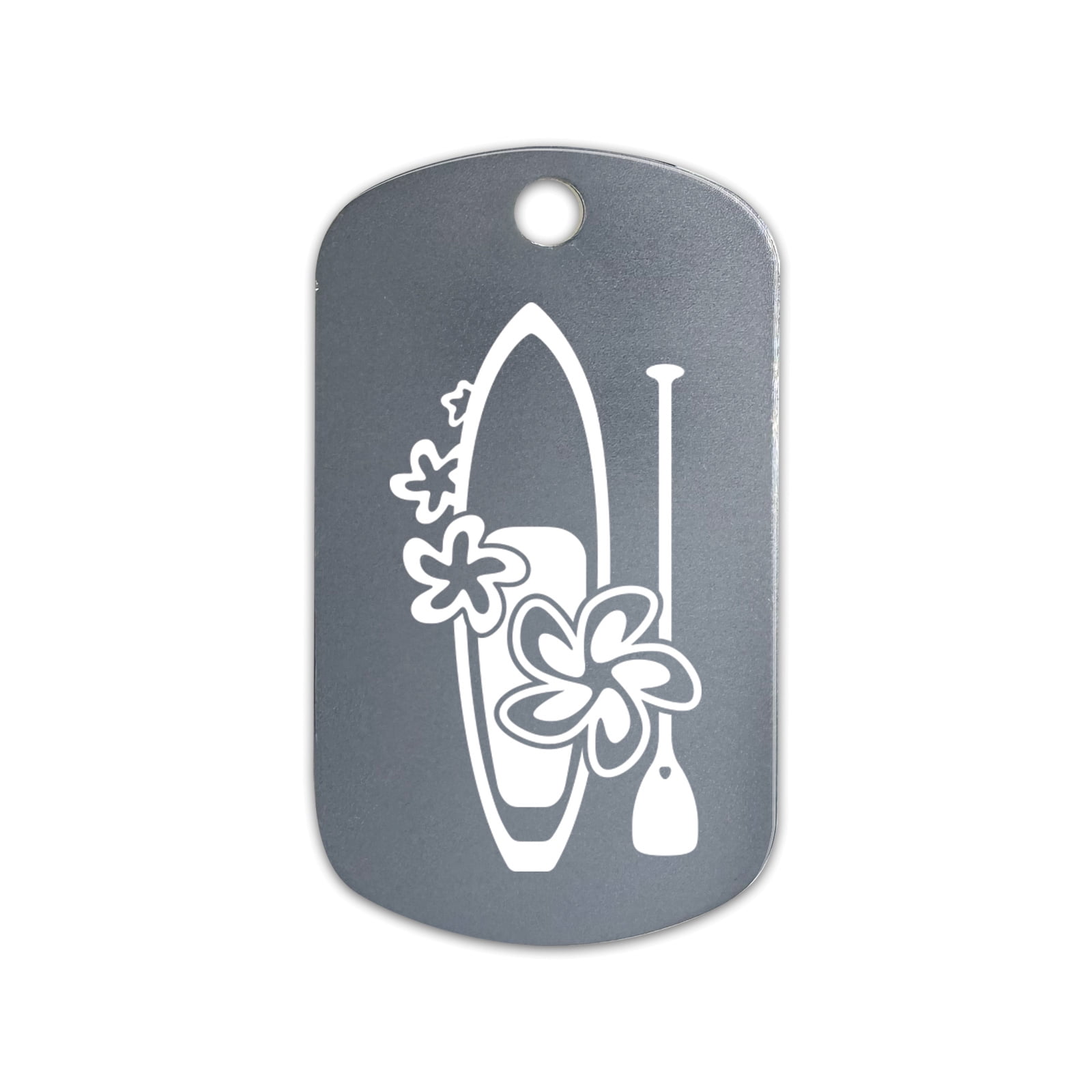 Floral Paddle Board GI Dog Tag Aluminum Keychain paddleboard ...