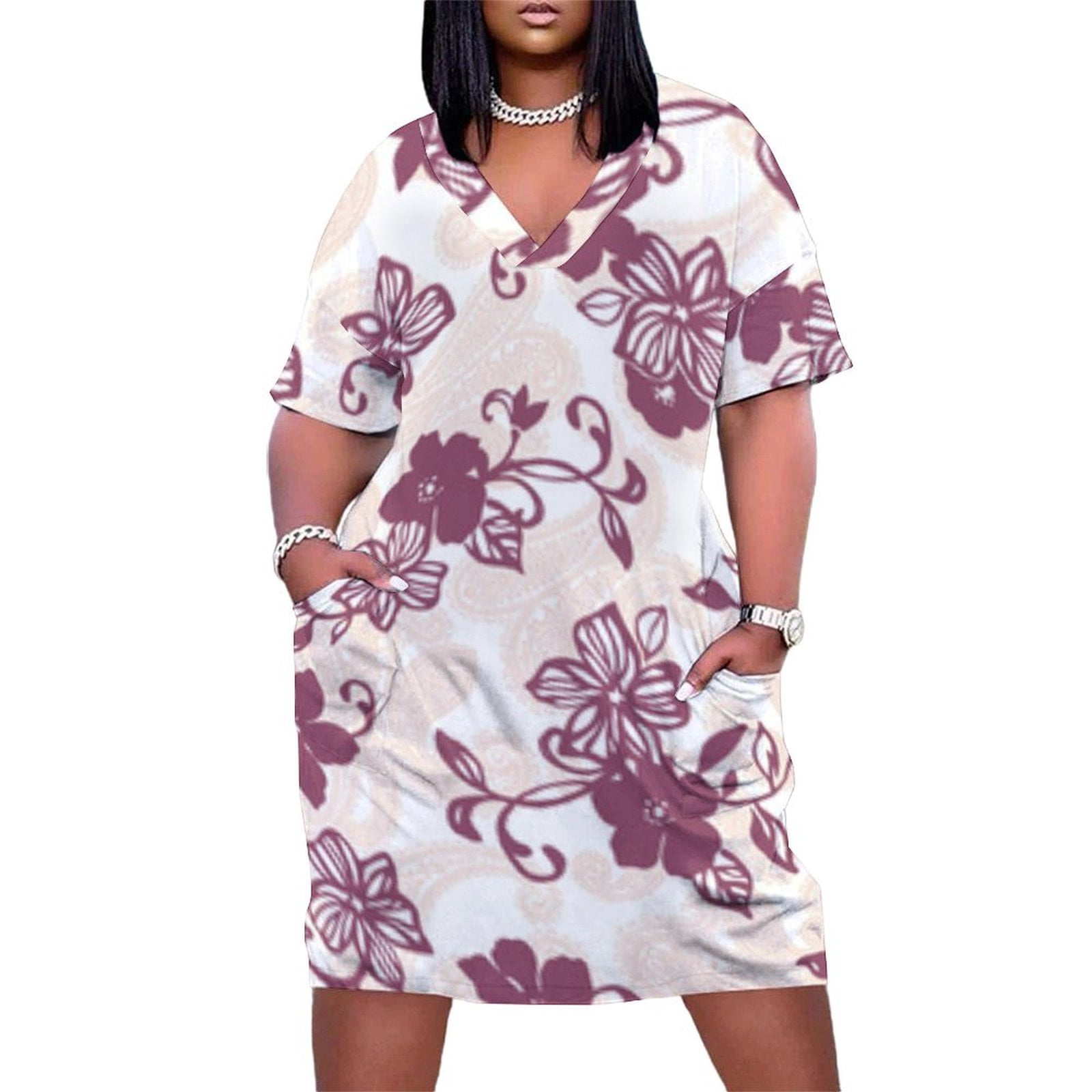 Floral Paisley Elegant Maroon Design Summer Dresses for Women Beach ...